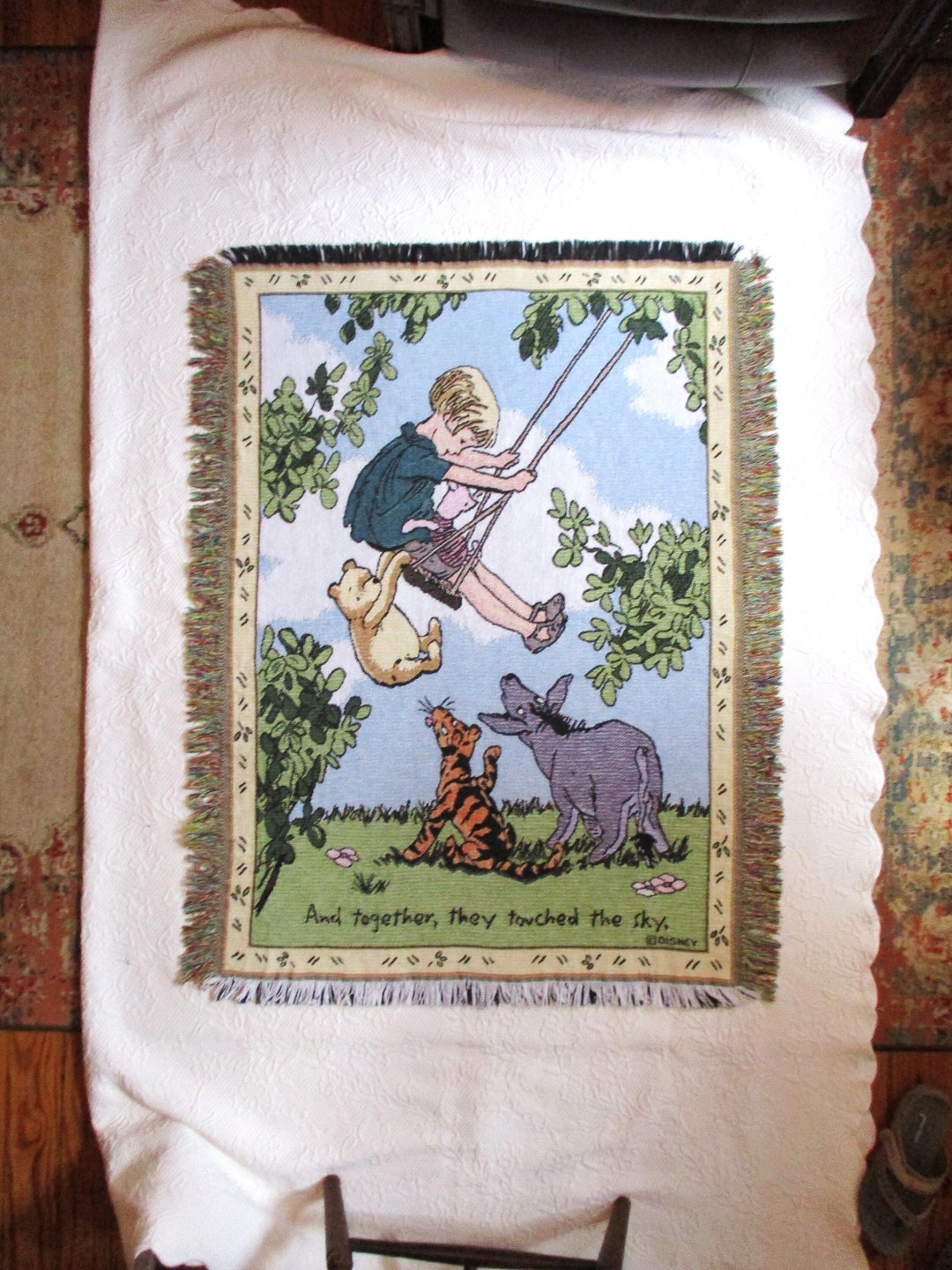 Classic Winnie the Pooh Tapestry Woven Cotton Goodwin Weavers Winnie ...