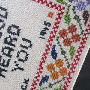 Vintage Sampler as If God Saw You Finished Cross Stitch Religious Motto ...