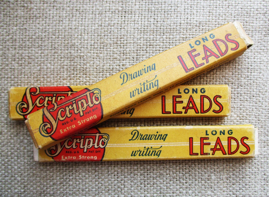Vintage Pencil Leads Scripto Long Leads Lot 3 Boxes Black Extra Strong ...