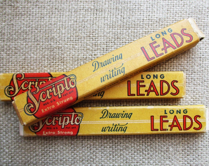 Vintage Pencil Leads Scripto Long Leads Lot 3 Boxes Black Extra Strong ...