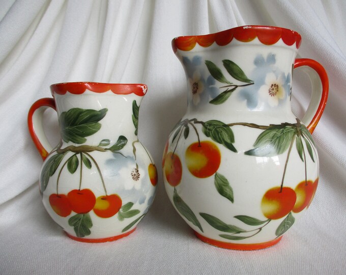 Erphila Pottery 1920's Oranges Pitcher Set Ceramic Czech - Etsy
