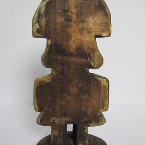 Aztec Statue 10 Carved Wood Figure Sculpture Mayan Wood Carving Vintage ...
