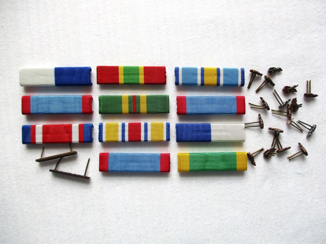 Military Ribbons Bars & Bronze Ribbon Attachments Oak Leaf Clusters 5/8 ...