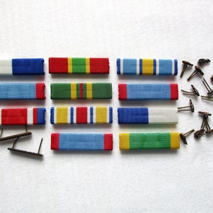 Military Ribbons Bars & Bronze Ribbon Attachments Oak Leaf Clusters 5/8 ...