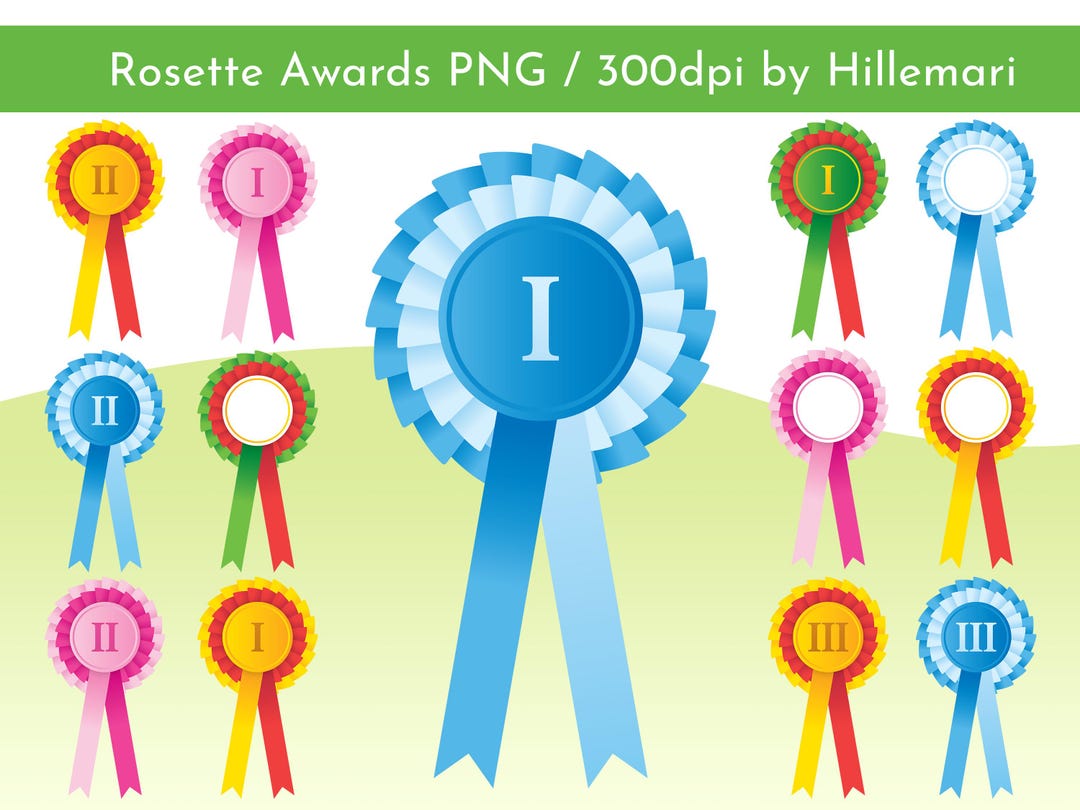 Rosette Award Ribbon Clipart Set, Ribbon Price Clip Art, Printable ...
