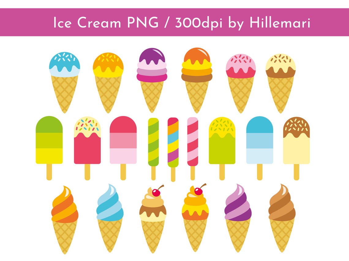 Ice Cream Clipart Set of 21, Ice Cream Clip Art, Popsticle Clipart ...