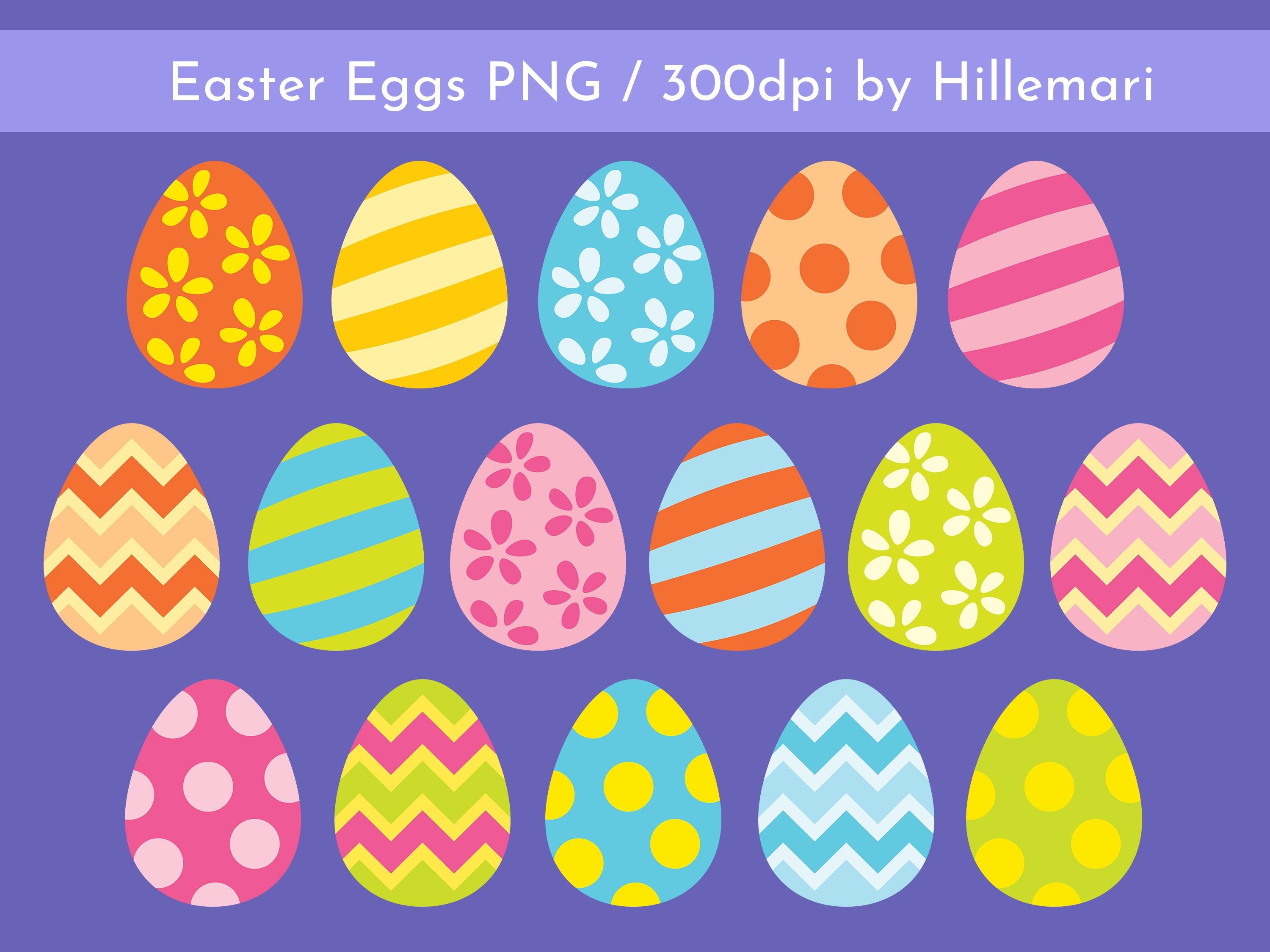 Easter Egg Clipart Set of 16, Painted Easter Egg Clipart, Easter ...