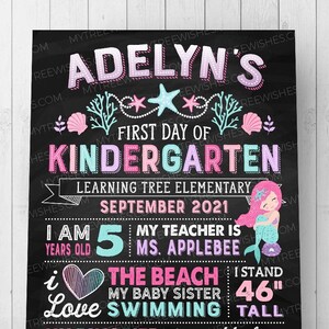 Mermaid First Day of School Sign 1st Day of School Sign Back to School ...