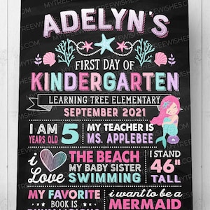 Mermaid First Day of School Sign - 1st Day of School Sign - Back to ...