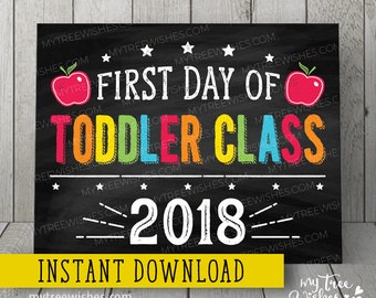 First Day of Toddler Class Sign First Day of Toddler Class | Etsy