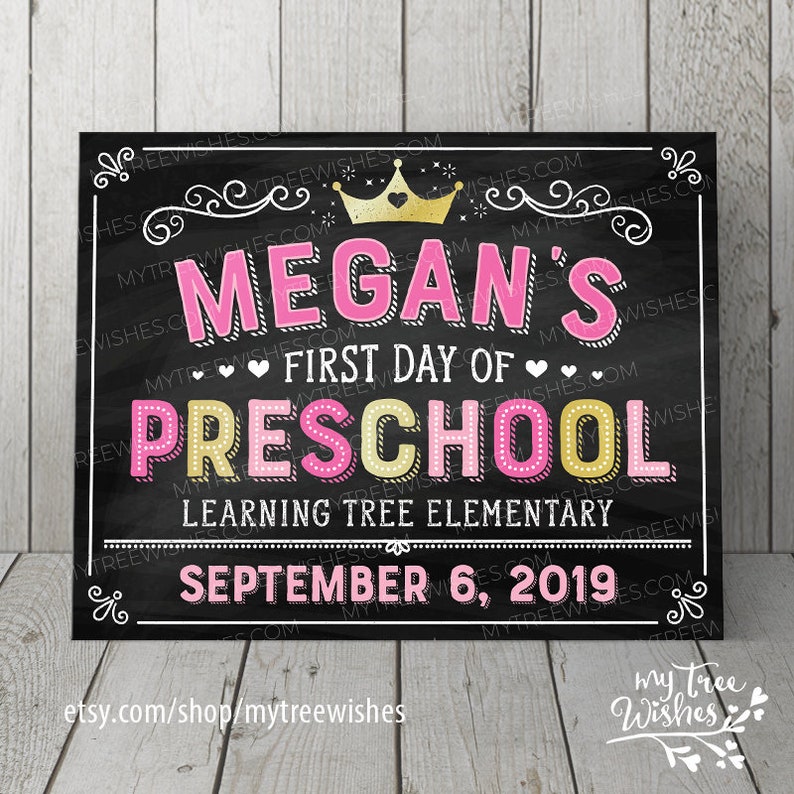 Rainbow First Day of School Chalkboard Sign 1st Day of | Etsy