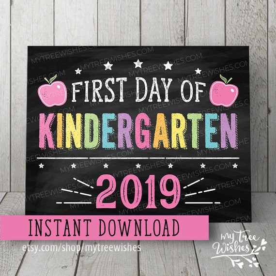First Day of Kindergarten Sign First Day of Kindergarten | Etsy
