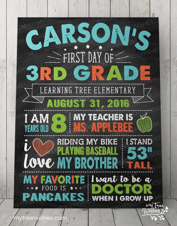 First day at school chalkboard store