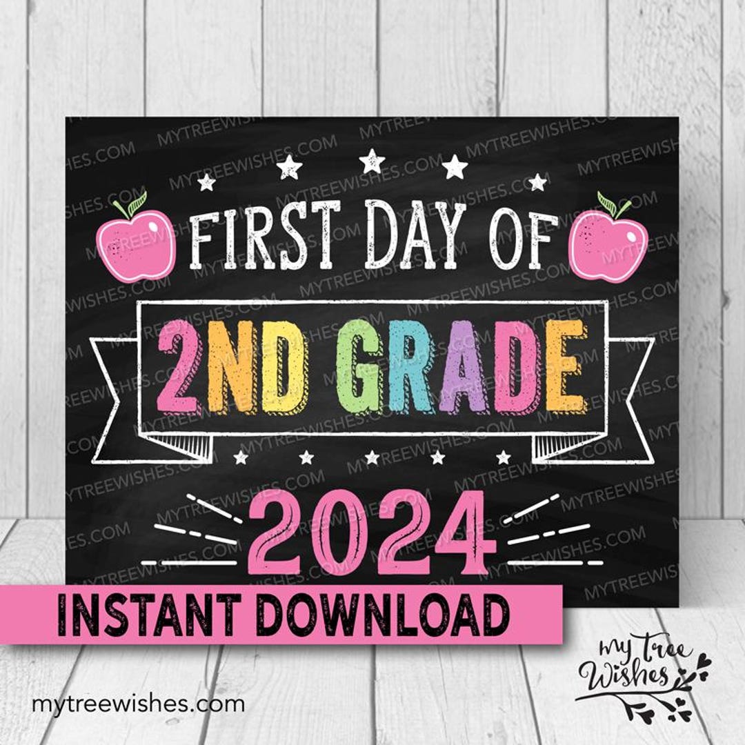 First Day of School Chalkboard Sign First Day of School Printable Back ...