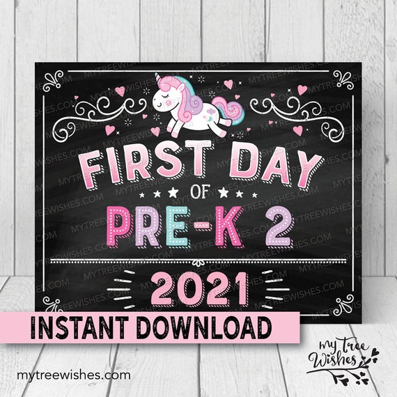 Unicorn First Day of Prek Sign First Day of Pre-k First | Etsy