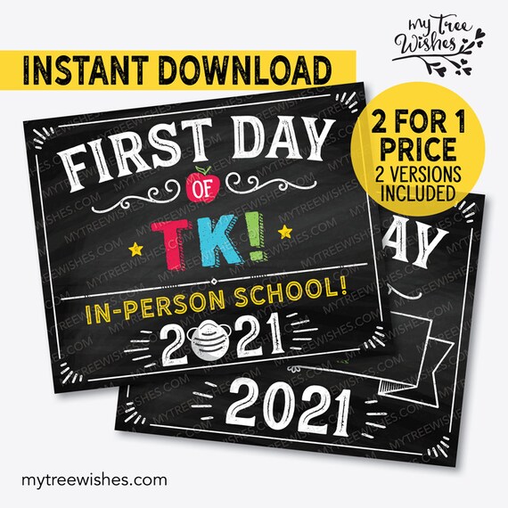 First Day of School Sign First Day of TK First Day of TK | Etsy