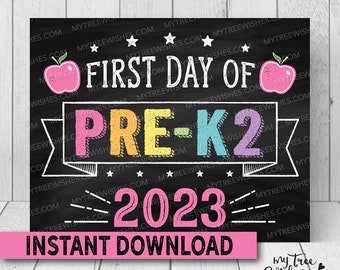 Unicorn First Day of Preschool Sign First Day of Preschool Chalkboard ...