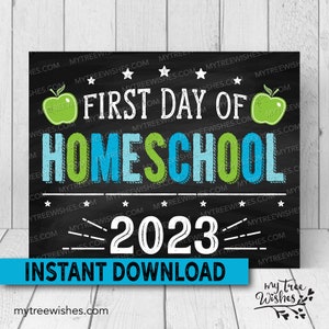 First Day of Homeschool Sign, First Day of Virtual Learning, First Day ...
