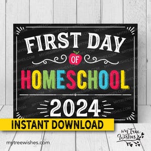 First Day of Homeschool Sign First Day of Homeschool Chalkboard First ...