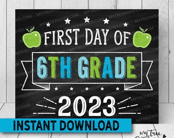 First Day of School Chalkboard Sign 1st Day of School Sign Back to ...