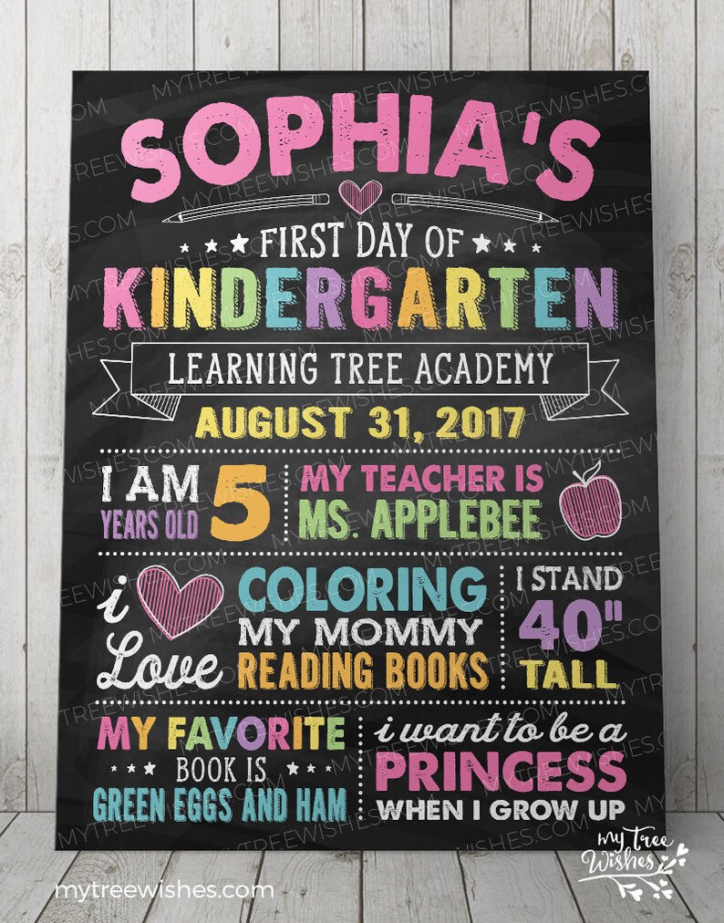 First Day of Nursery School Sign - First Day of School Chalkboard Sign ...
