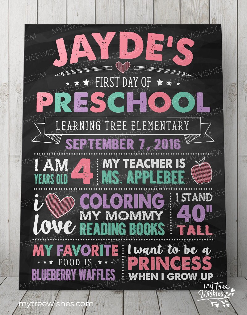 First Day of School Chalkboard Sign 1st Day of School Sign | Etsy