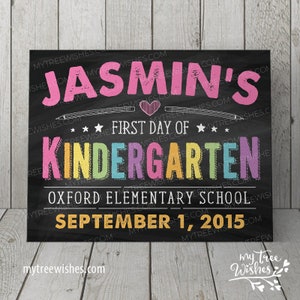 Rainbow First Day of School Chalkboard Sign - 1st Day of School Sign ...