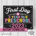 First Day of Preschool Sign First Day of 3 Year Old - Etsy