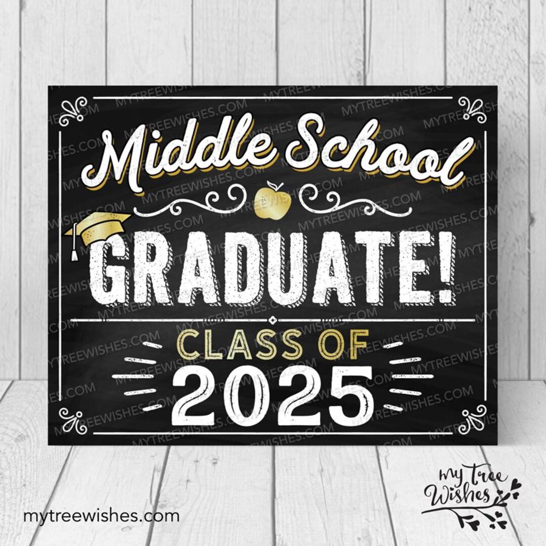 Last Day of Middle School Printable Sign - Middle School Graduation ...