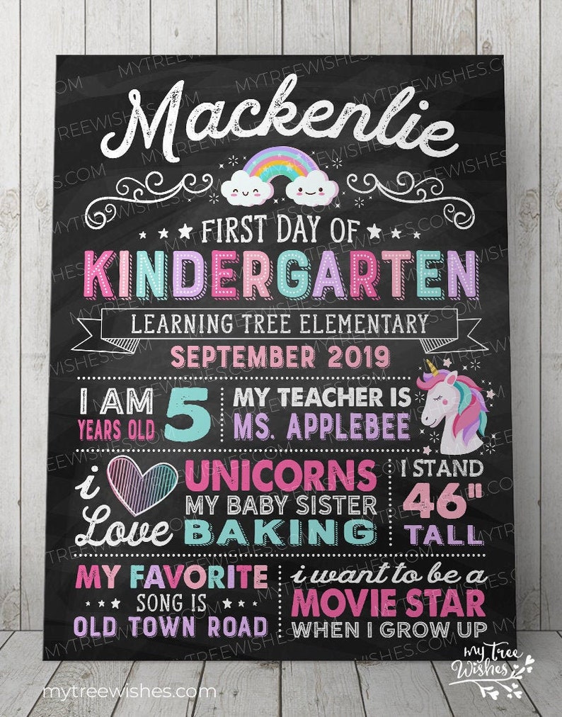 Printable Chalkboard Sign Pre K Sign 1st Grade Sign 2nd | Etsy