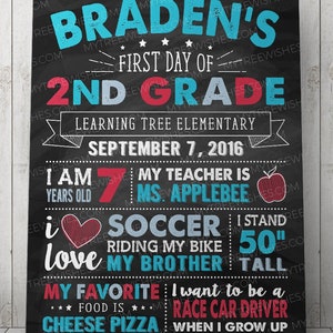 First Day of School Sign, Back to School Sign, 1st Day of School Sign ...