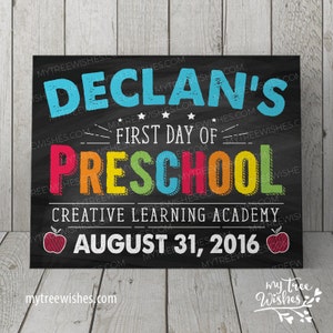 Rainbow First Day of School Chalkboard Sign - 1st Day of School Sign ...