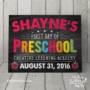 Rainbow First Day of School Chalkboard Sign - 1st Day of School Sign ...