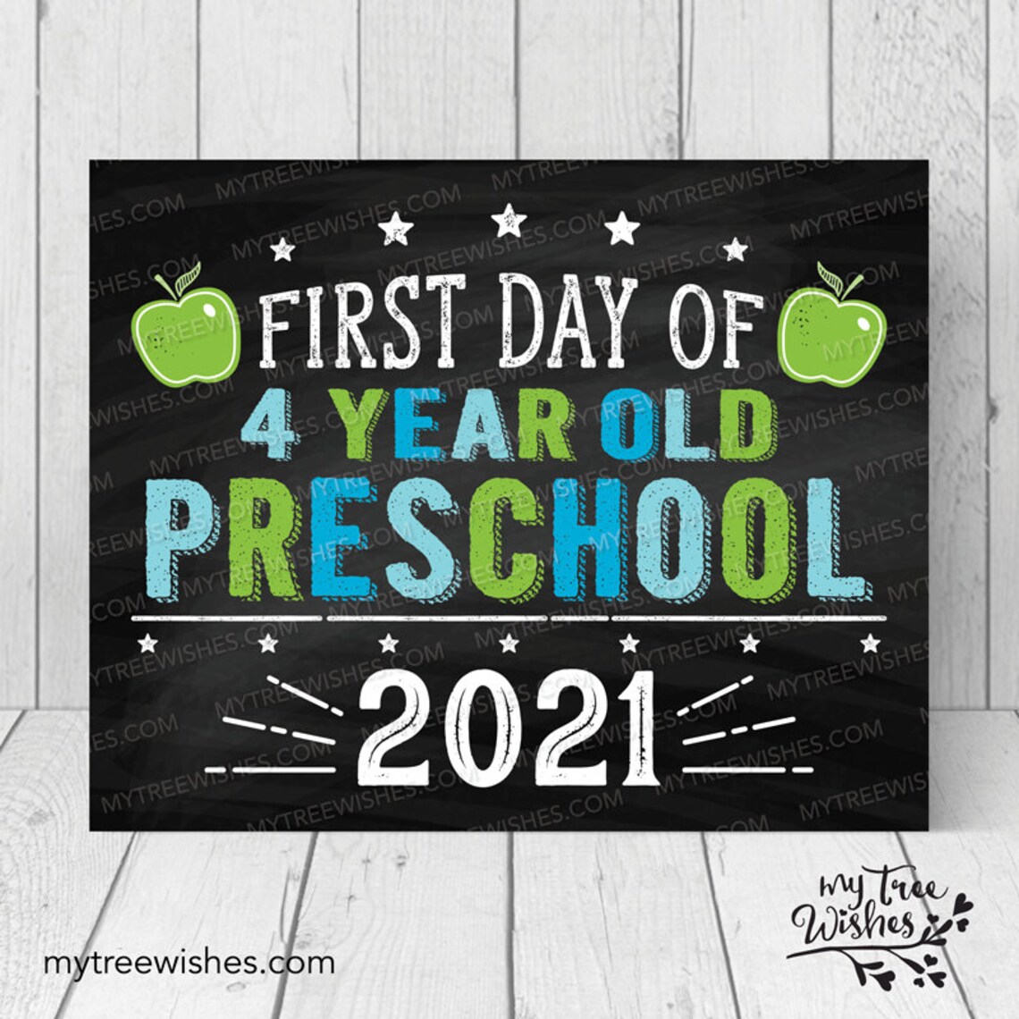 First Day of 4 Year Old Preschool Sign First Day of Preschool | Etsy