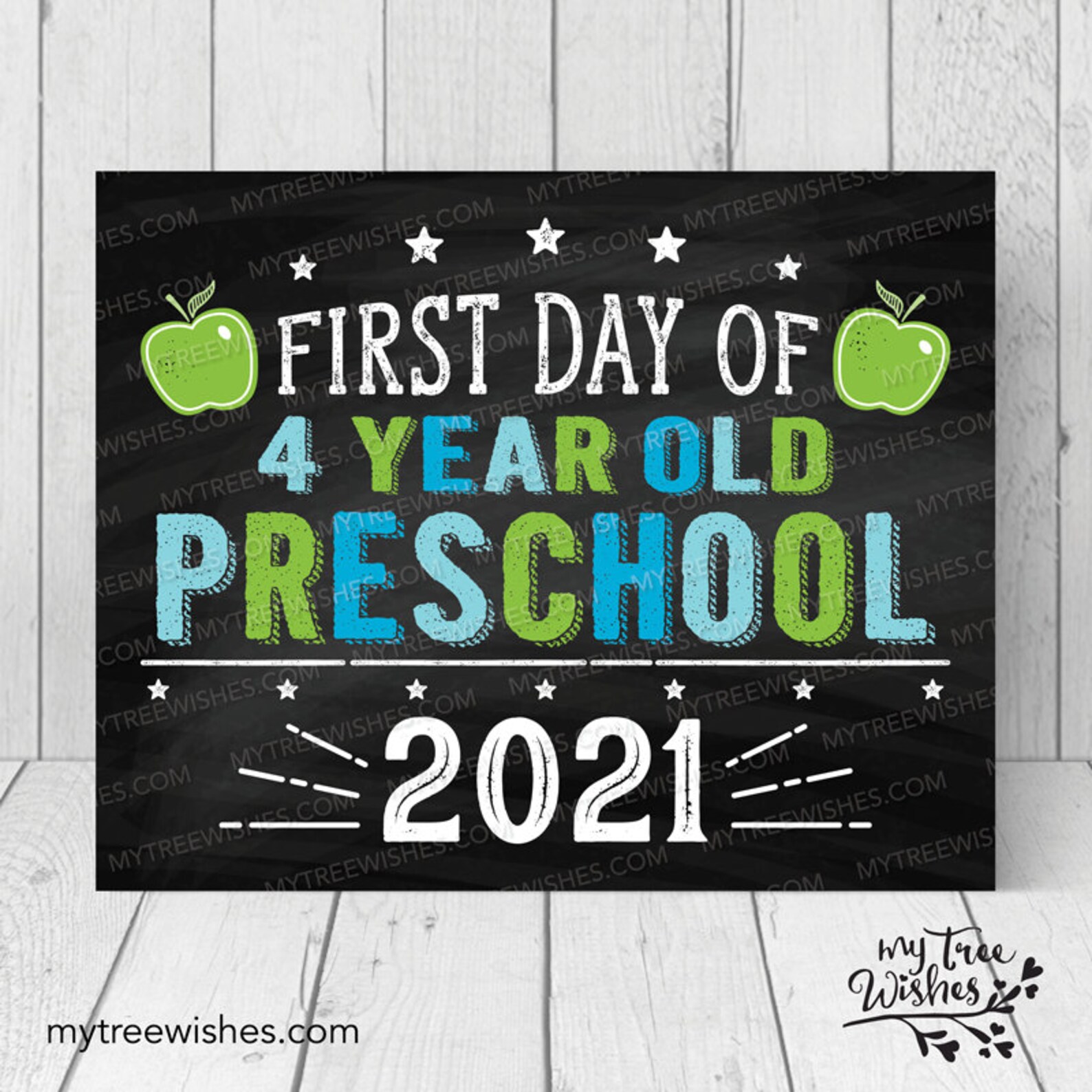 First Day of 4 Year Old Preschool Sign First Day of Preschool | Etsy