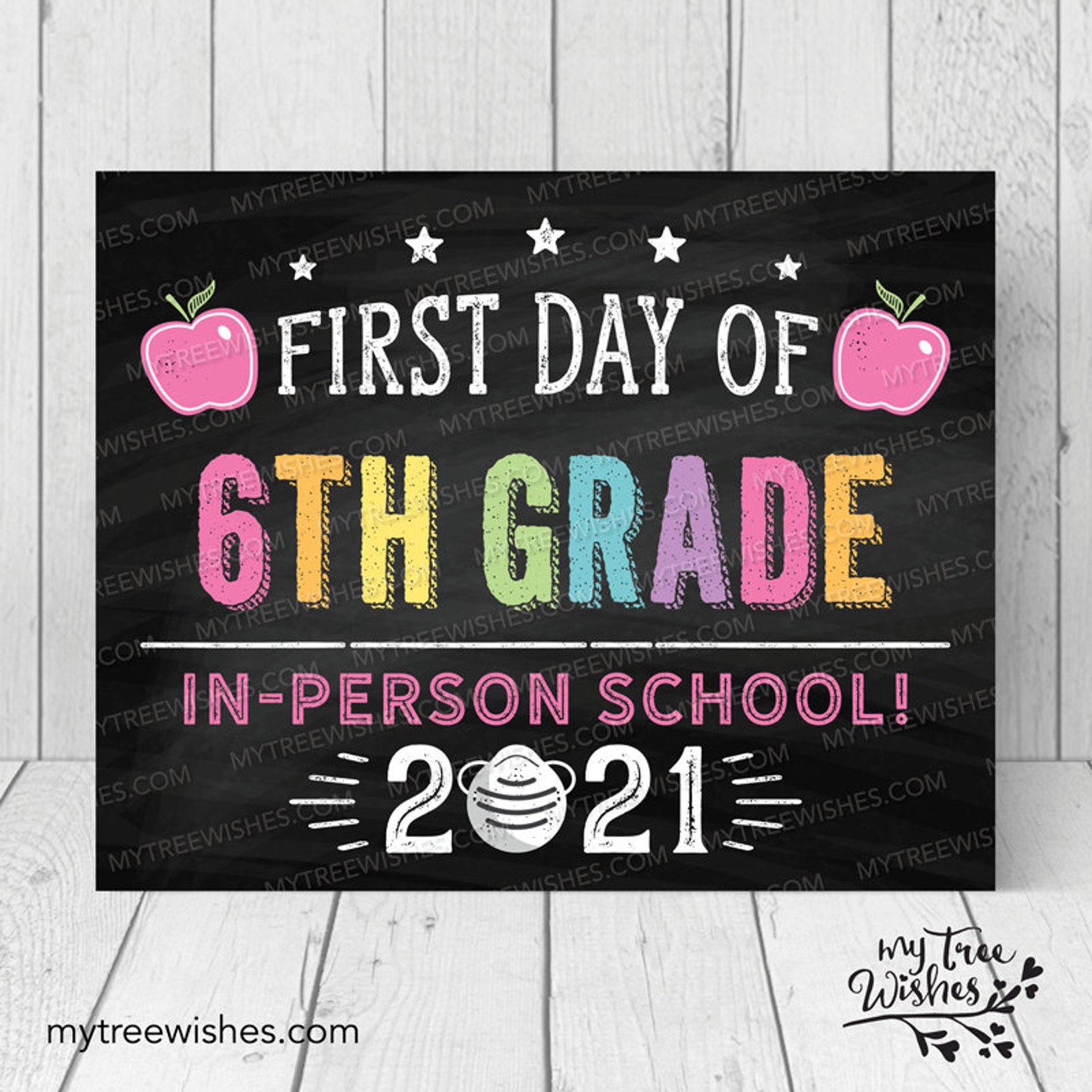 First Day of Sixth Grade Sign First Day of School Printable | Etsy