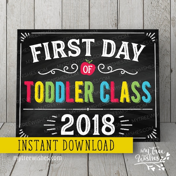 First Day of Toddler Class Sign First Day of Toddler Class | Etsy