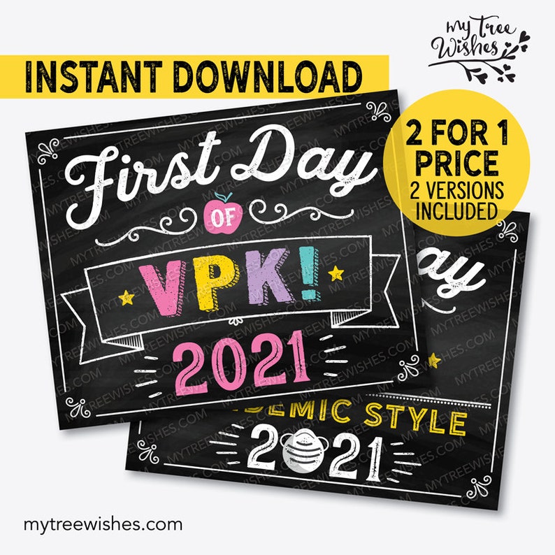 First Day of VPK Sign First Day of VPK Chalkboard First - Etsy