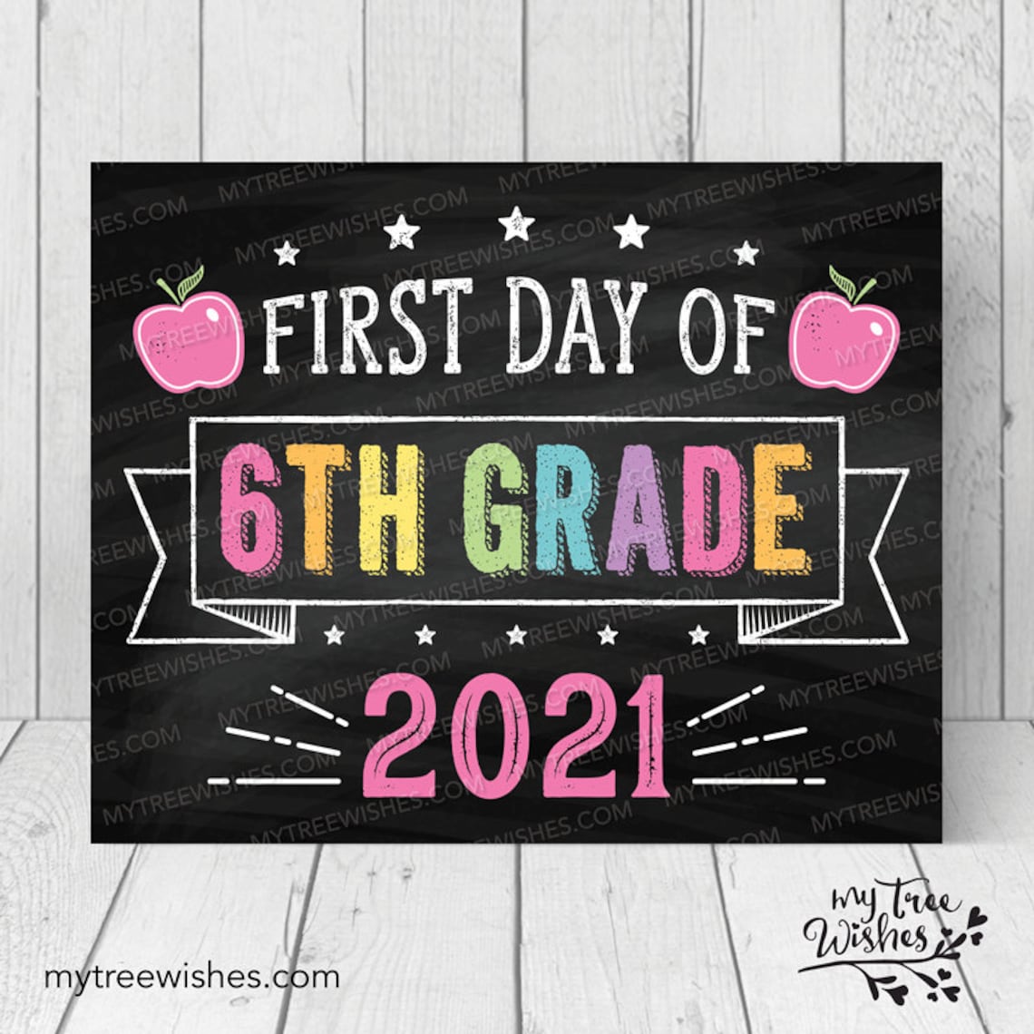 First Day of Sixth Grade Sign First Day of School Printable | Etsy