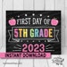 First Day of School Sign Fifth Grade Sign First Day of School Printable ...