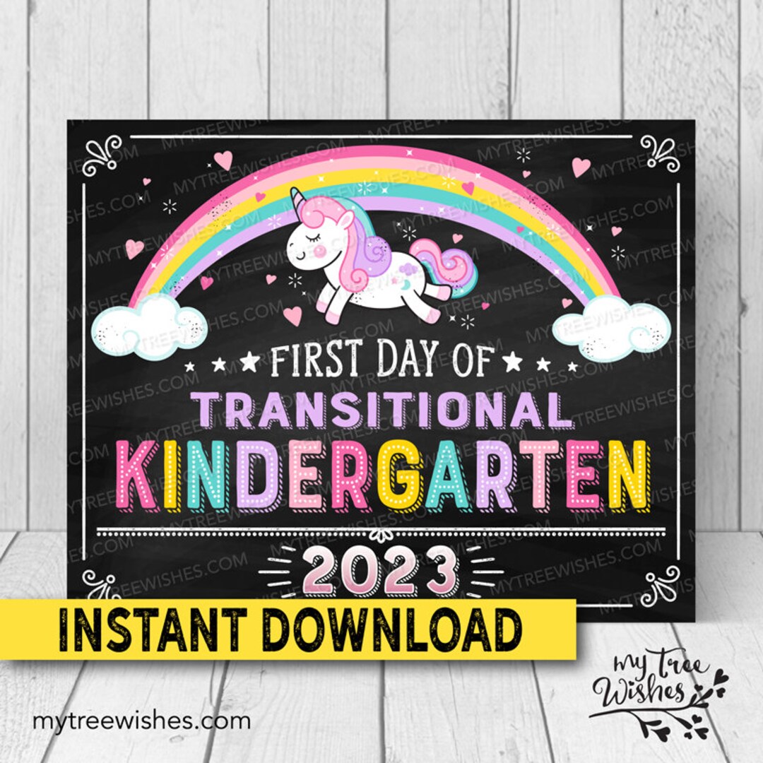 Unicorn First Day of School Sign First Day of TK First Day of TK Sign ...