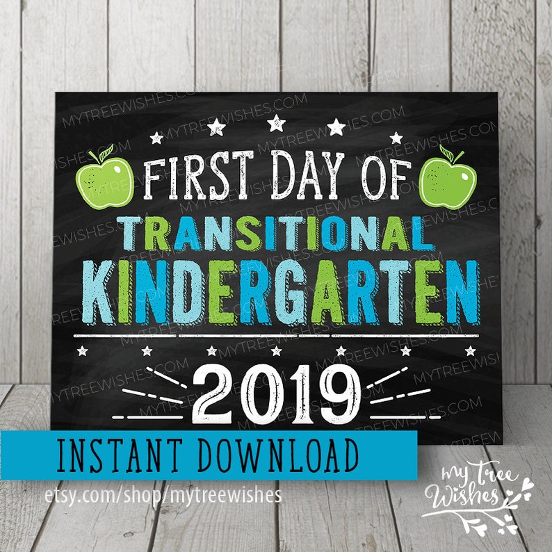 First Day of TK Sign First Day of Kindergarten Chalkboard | Etsy