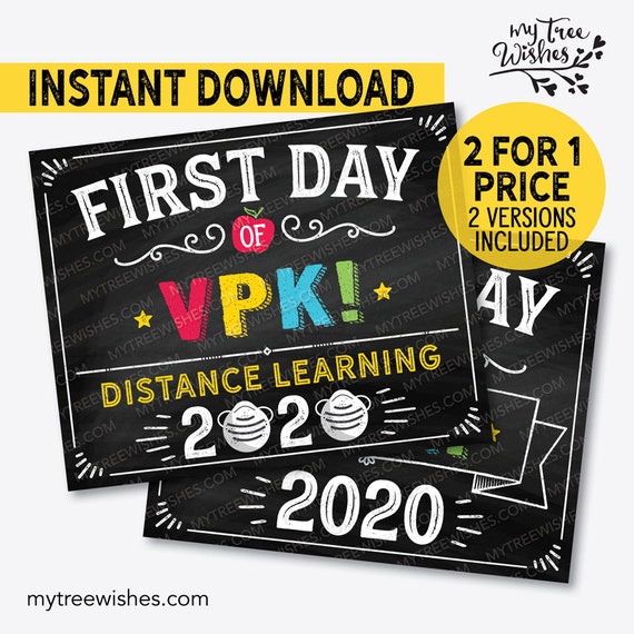 First Day of VPK Sign First Day of VPK Chalkboard First | Etsy