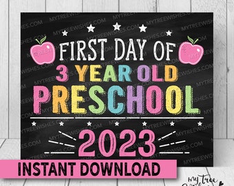 First Day of Pre-k Sign First Day of Preschool Chalkboard - Etsy