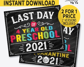 Last Day of School Sign Preschool Sign End of Year Last - Etsy