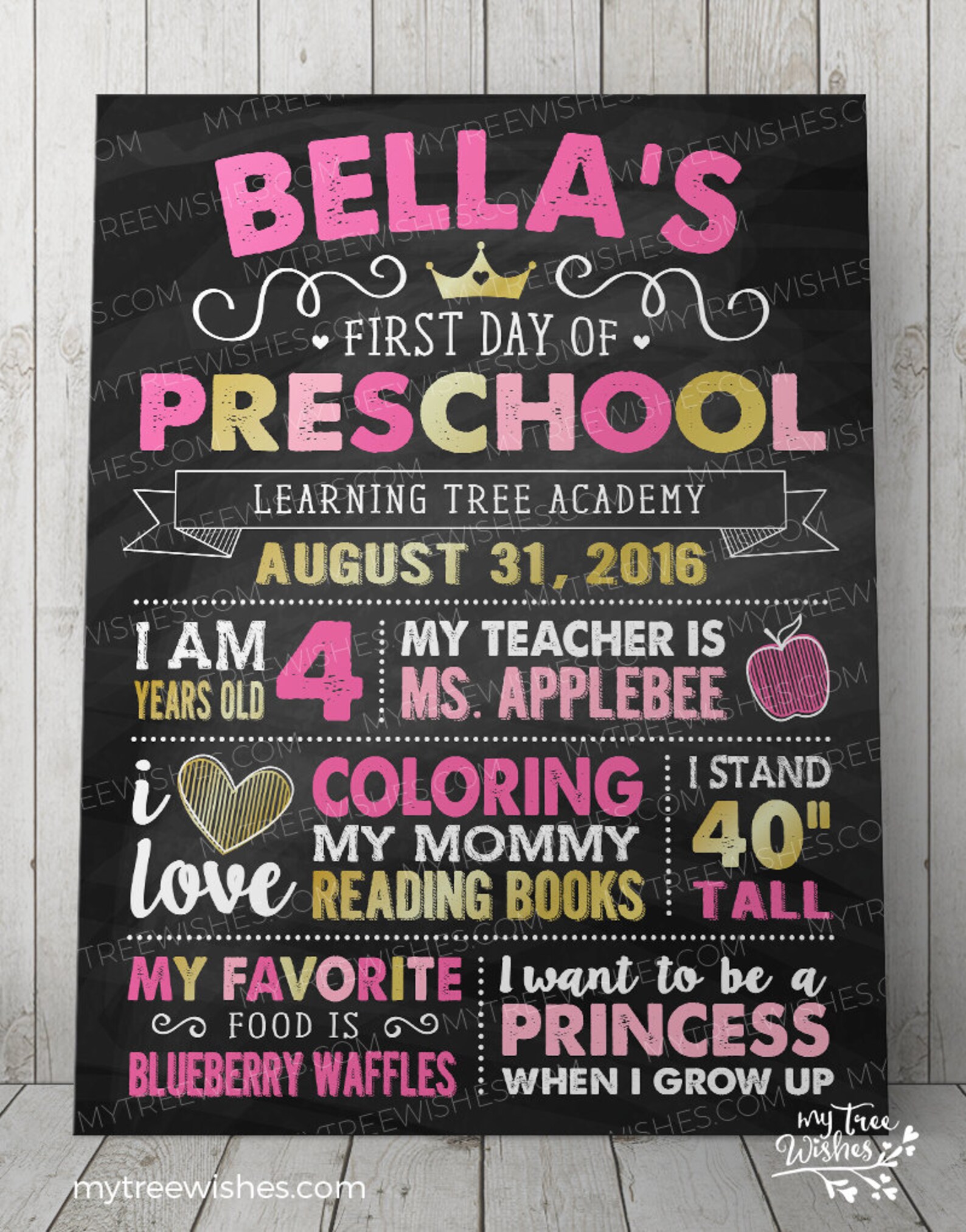 First Day of School Chalkboard Sign - 1st Day of School Sign - Back to ...