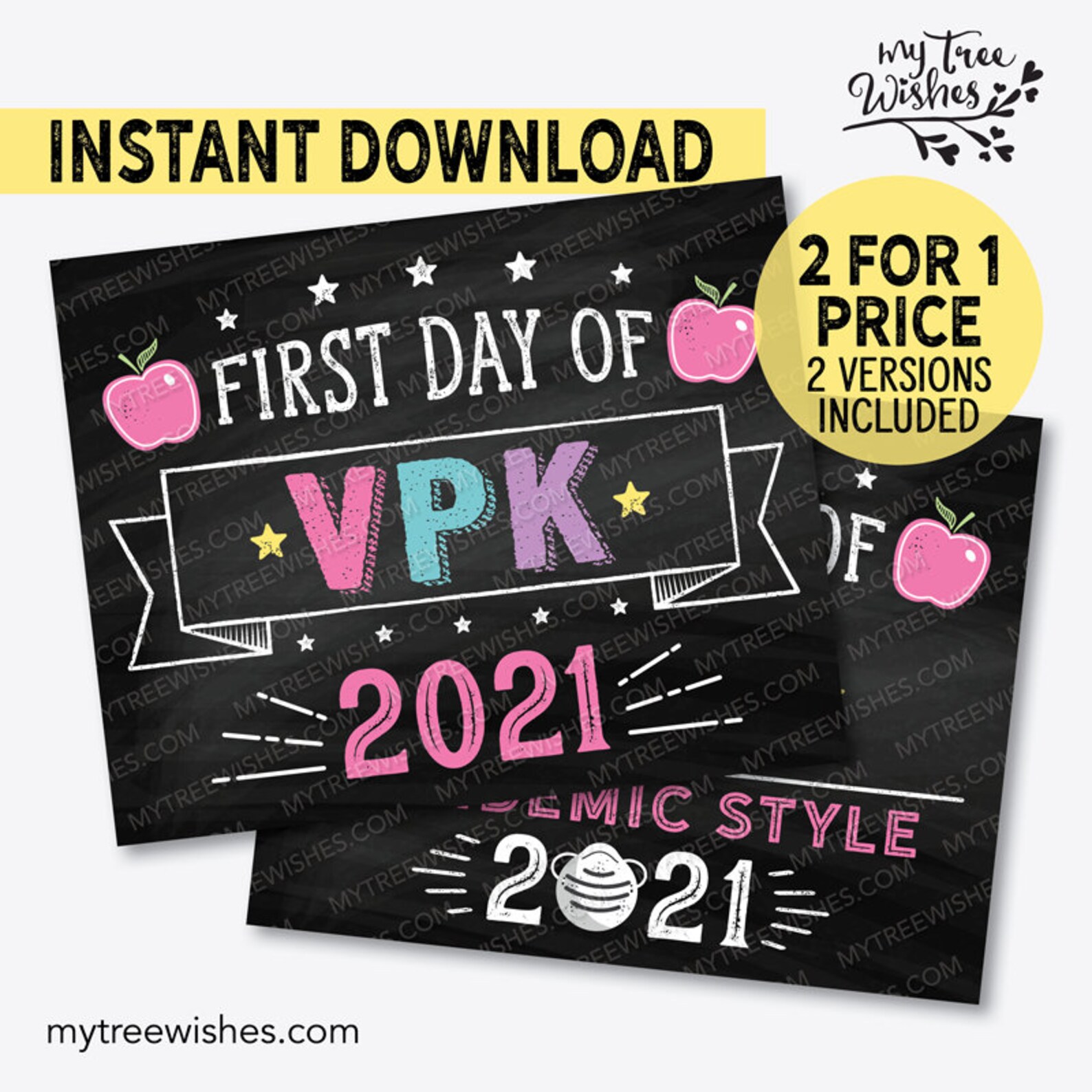 First Day of VPK Sign First Day of VPK Chalkboard First - Etsy