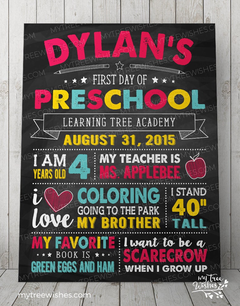 First Day of School Chalkboard Sign - 1st Day of School Sign - Back to ...