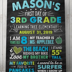 First Day of Nursery School Sign - First Day of School Chalkboard Sign ...