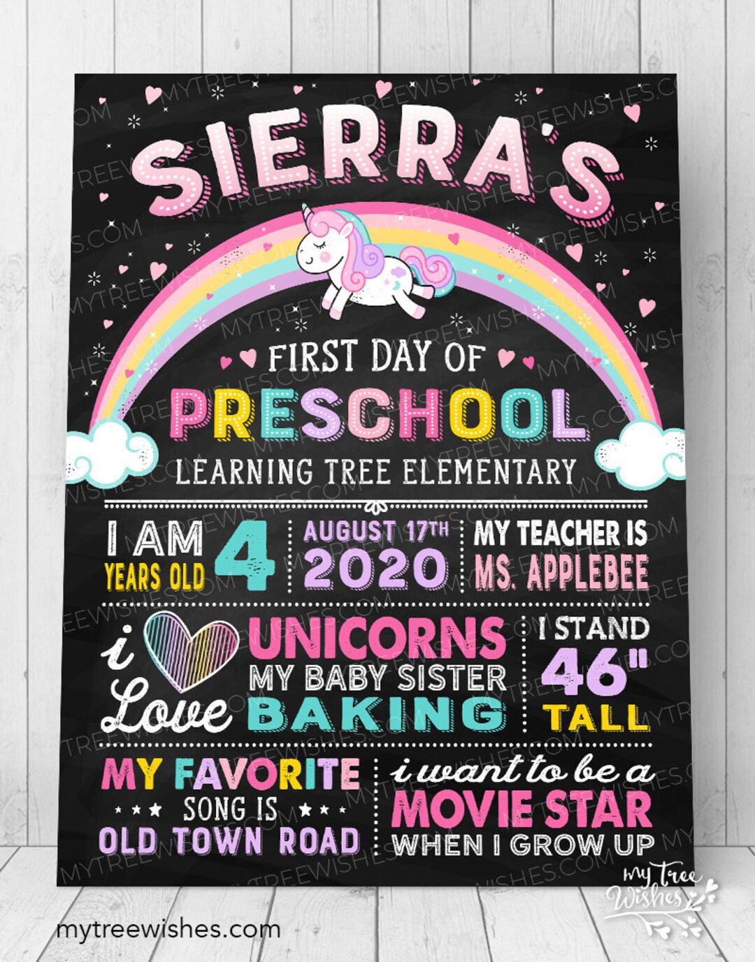 Unicorn First Day of School Sign 1st Day of School Sign - Etsy
